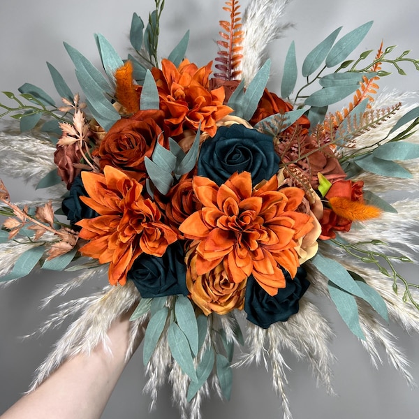 Teal Burnt Orange - Etsy