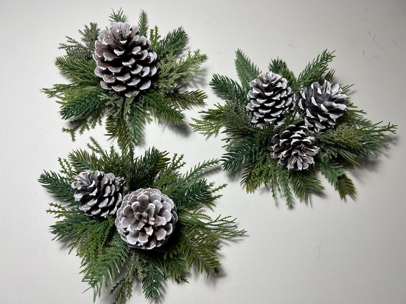 Mini Christmas Centerpiece Wedding Pine Cones Winter Decor Rustic Table ...