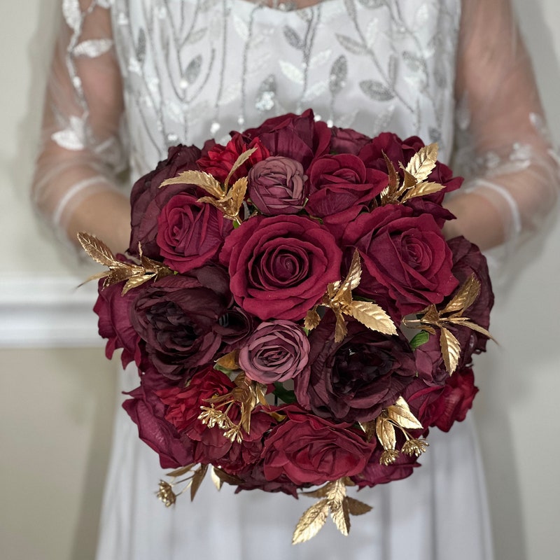 Burgundy Bouquet - Etsy