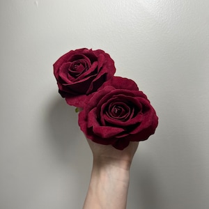 Burgundy Velvet Flowers Head Rose Dark Red Wine High Quality Maroon Red ...
