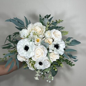 Wedding Bouquet White Anemone Wedding Ivory Anemone Cascade Bouquet ...