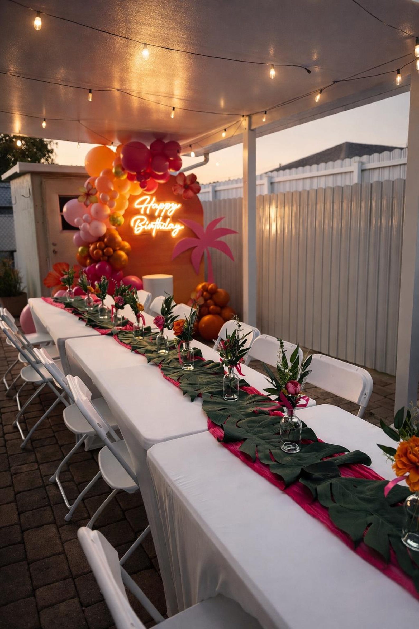 Small Centerpiece 1 Flower Orange Hot Pink Wedding Bud Vase Burnt ...