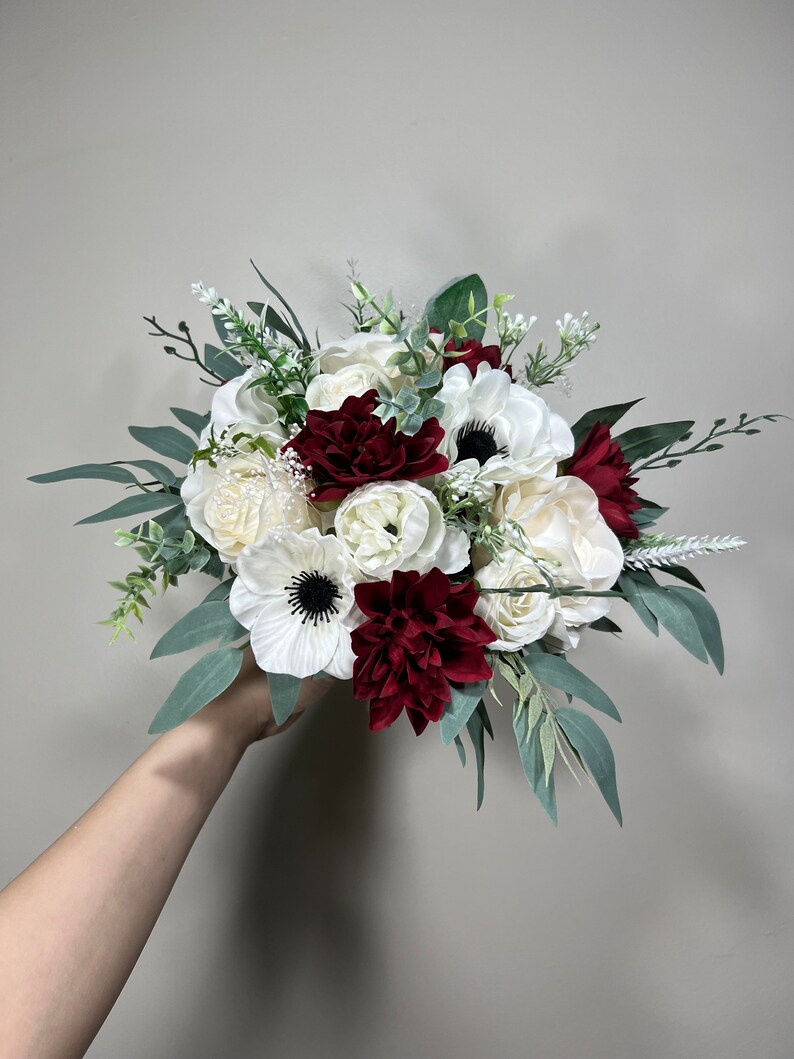 Wedding Bouquet Anemone Bridal Ivory Anemone White Bridesmaids Bouquet ...