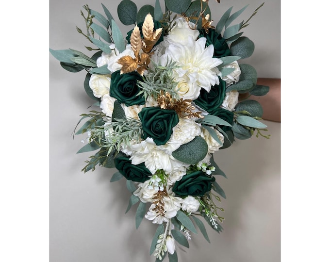 Emerald Green With Gold Ramo/ Sweet 16 Ramos Emerald Green Quinceañera ...