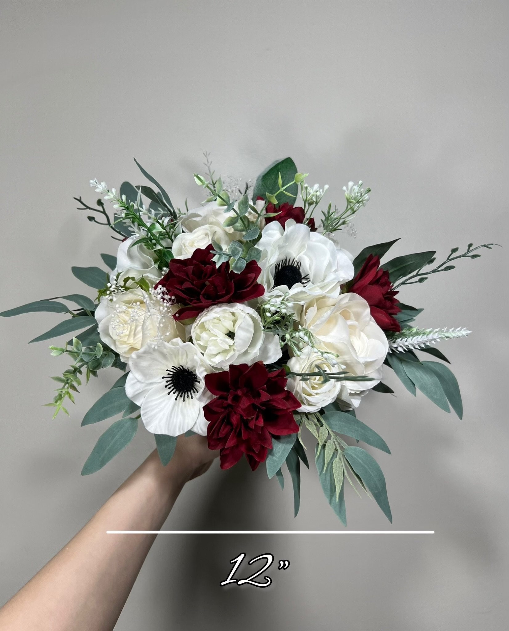 Wedding Bouquet Anemone Bridal Ivory Anemone White Bridesmaids Bouquet ...