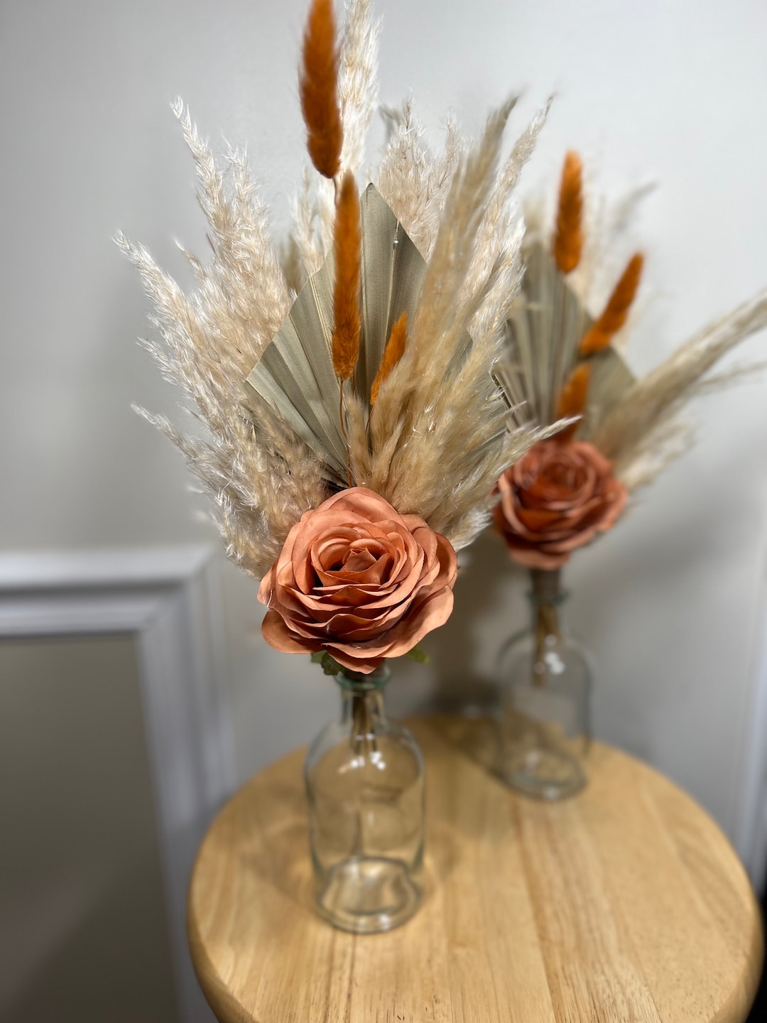 Wedding Centerpiece White Boho Table Décor Terracotta Anemone Burgundy ...