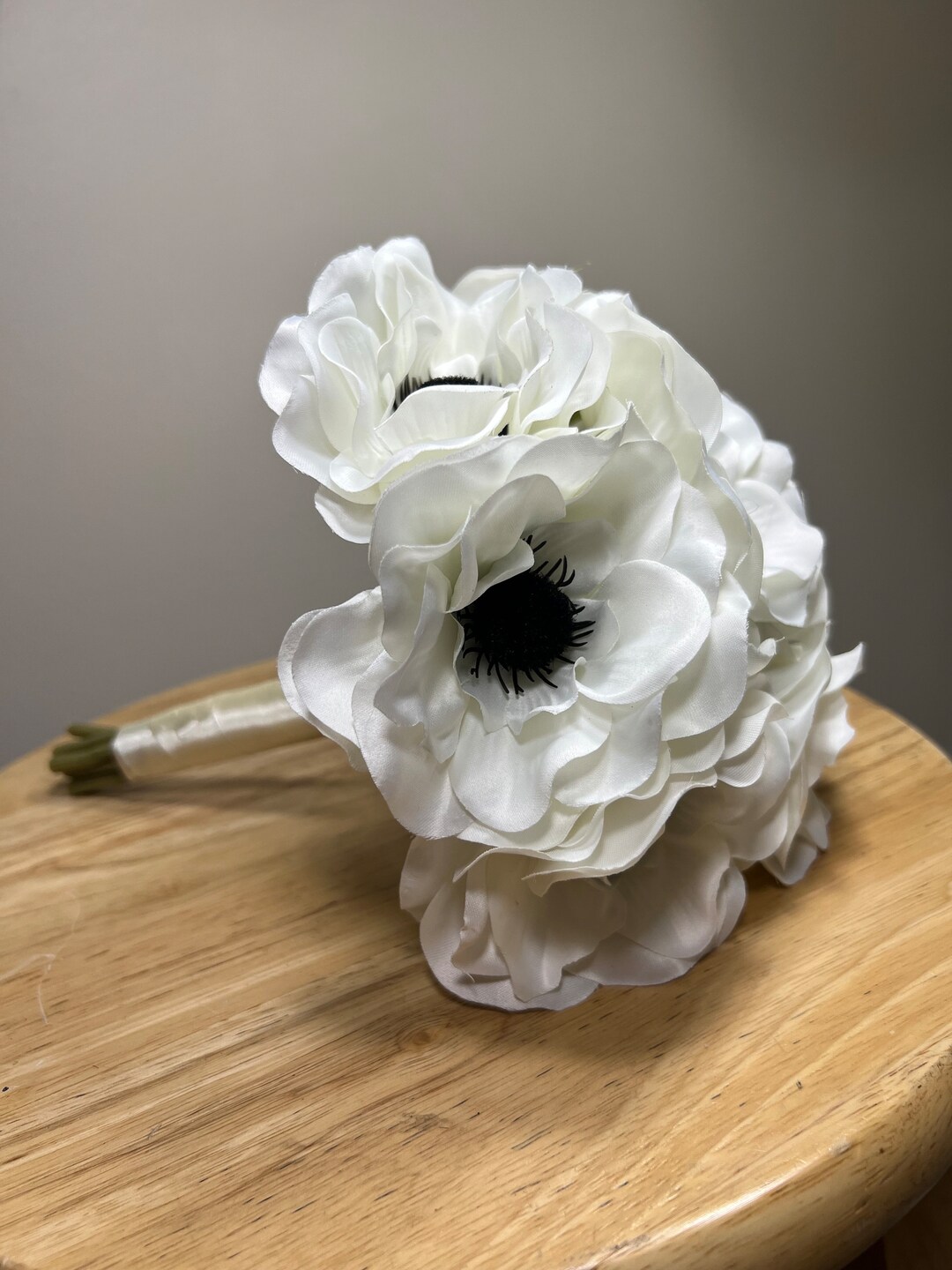 Wedding Bouquet Anemone White Bridal Anemone Classic Wedding Bouquet ...