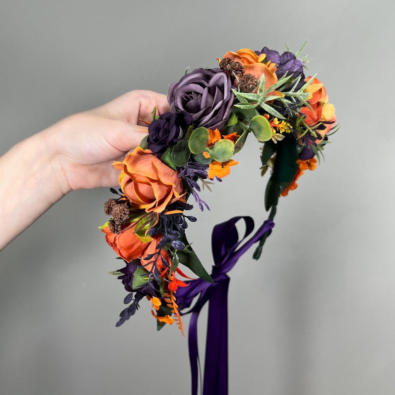 Orange Flower Crown - Etsy