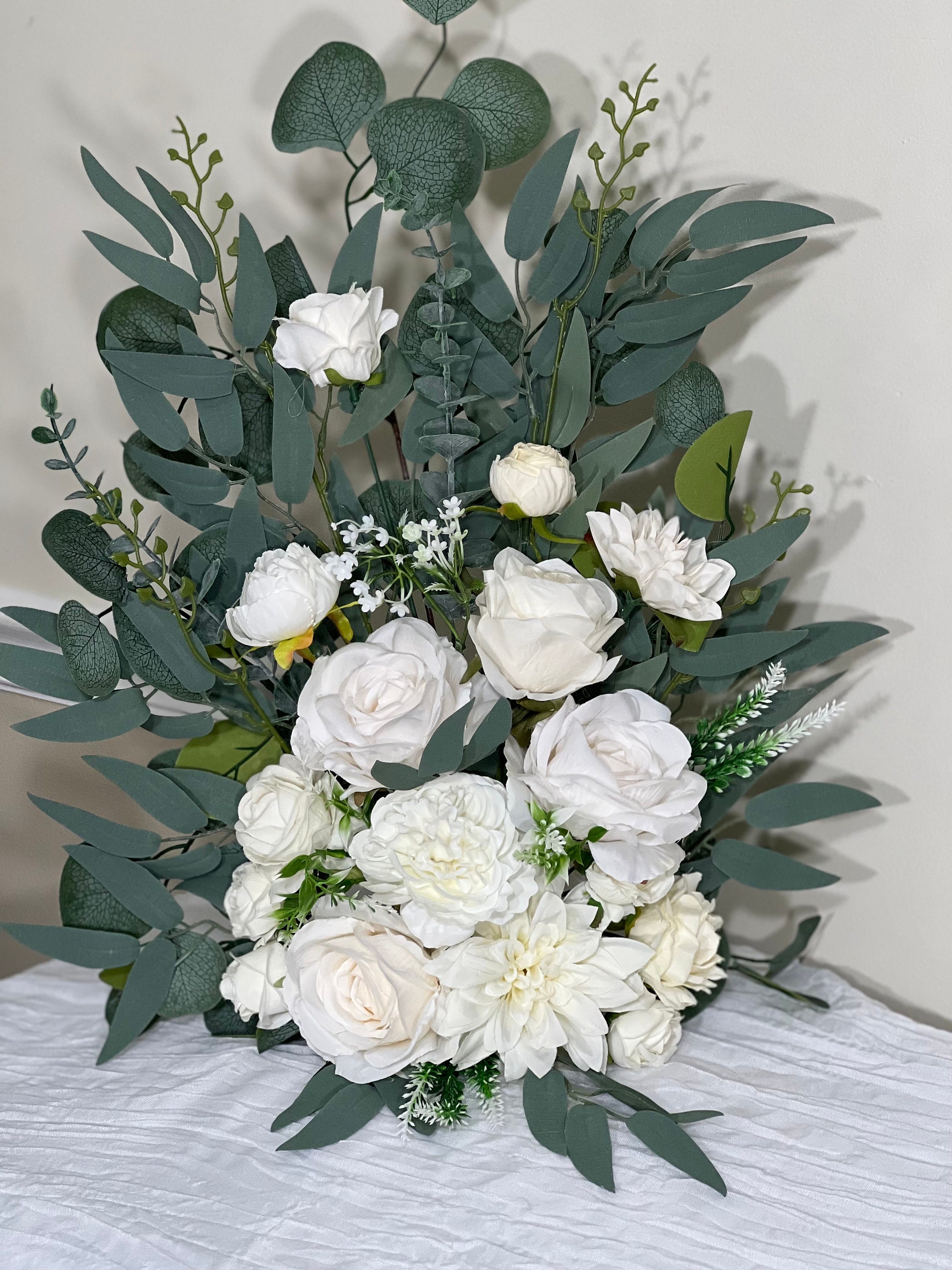 Set of 2 Wedding Aisle Marker Flower Floor Arrangement Whiskey Barrel ...