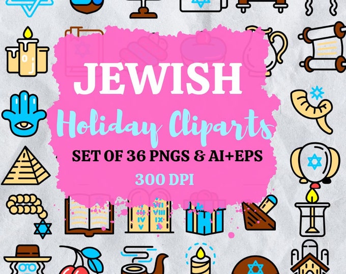 Rosh Hashanah Clipart- Yom Kippur Sukkot Clip Art- Instant Download ...