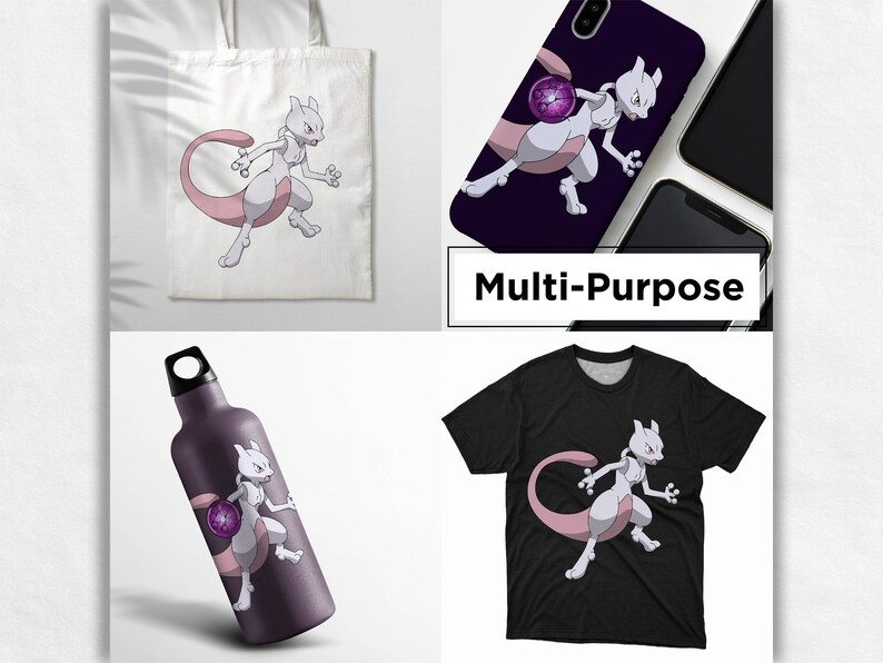 Mewtwo Vector, Mewtw SVG, Pokemon, Anime, DIY, Cute for Cricut, Pokemon ...