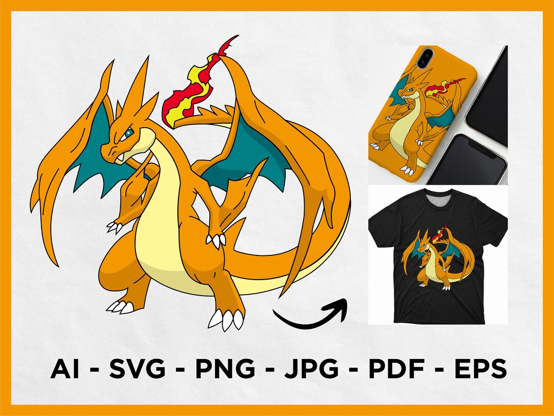 Mega Charizard Y Vector, Mega Charizard Y SVG, Pokemon, Anime, DIY ...