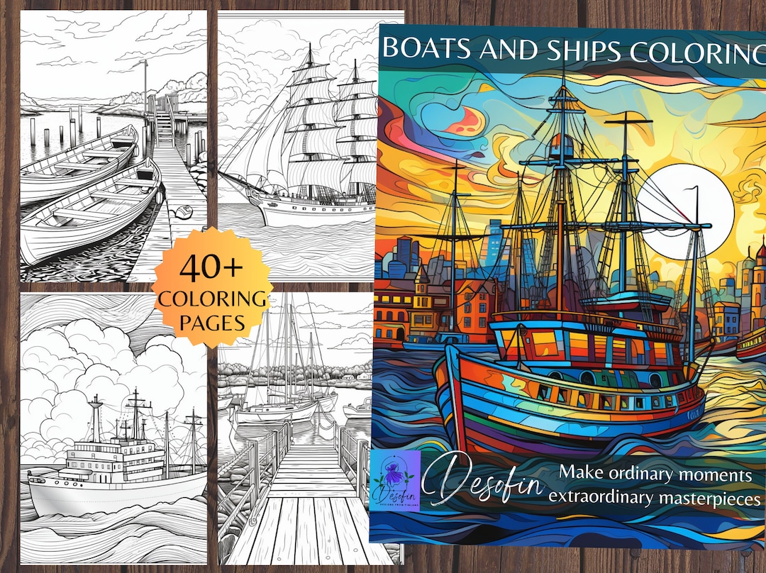 Printable Boat and Ship Coloring Pages for Adults, Sheets, Prints ...
