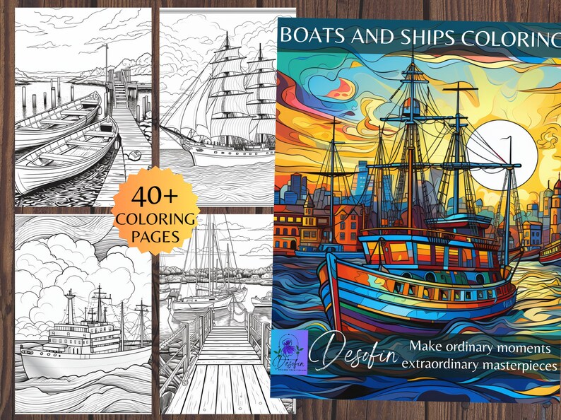 Printable Boat and Ship Coloring Pages for Adults, Sheets, Prints ...