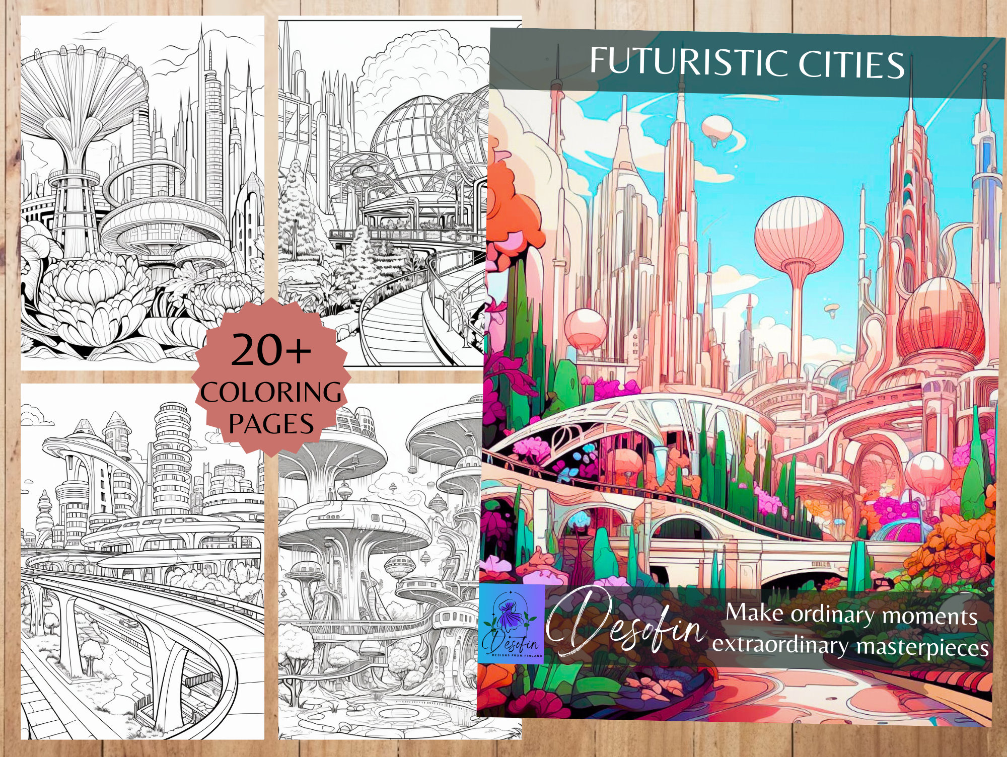 23 Futuristic Cities Adult Coloring Pages Printable Digital - Etsy