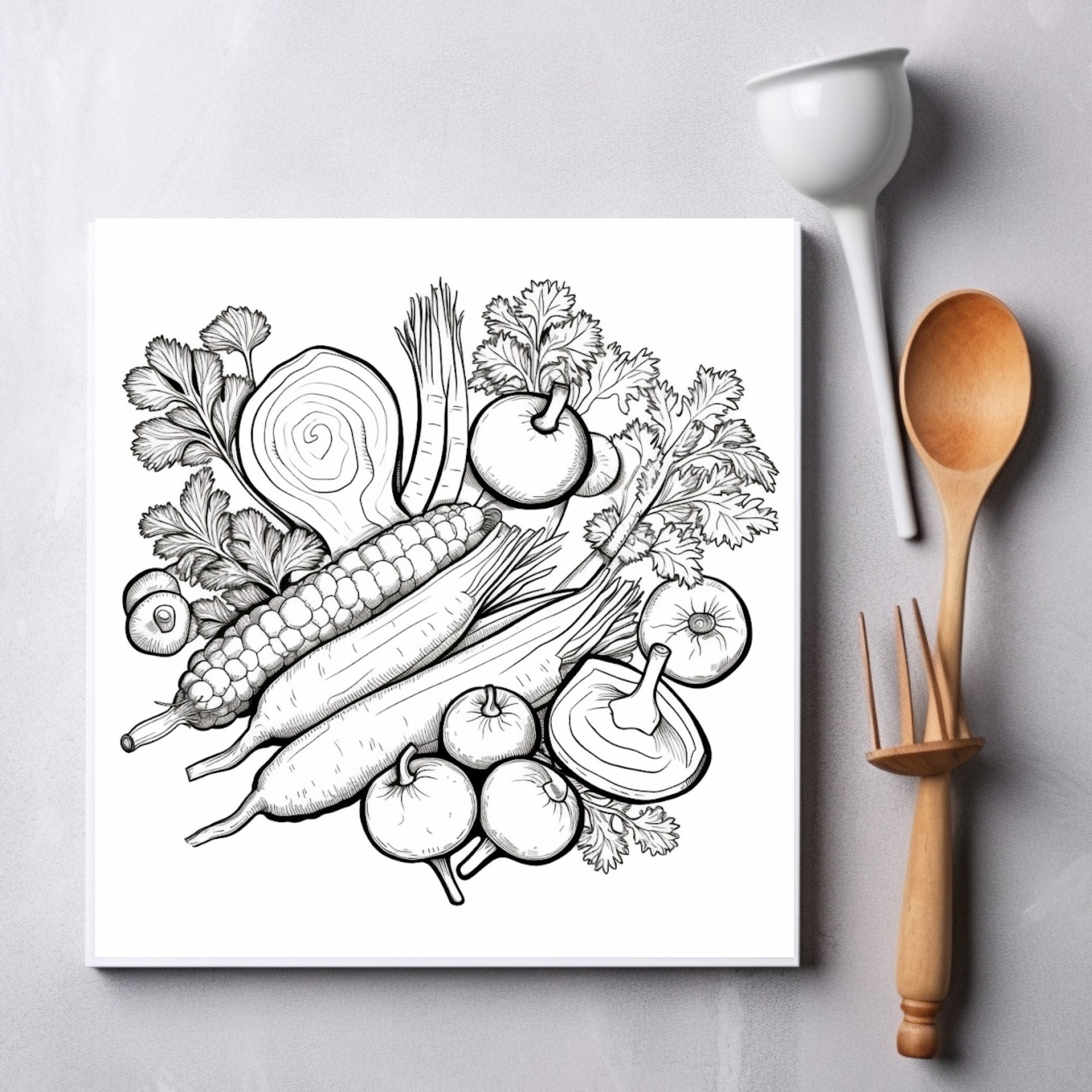 Food Adult Coloring Pages, Digital Download, Printable, 38 Pieces - Etsy