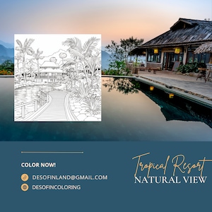 Spa Resort Adult Coloring Pages, Digital Download, Printable, 25 Pieces ...
