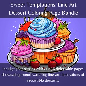 Dessert Adult Coloring Pages, Digital Download, 36 Pieces - Etsy