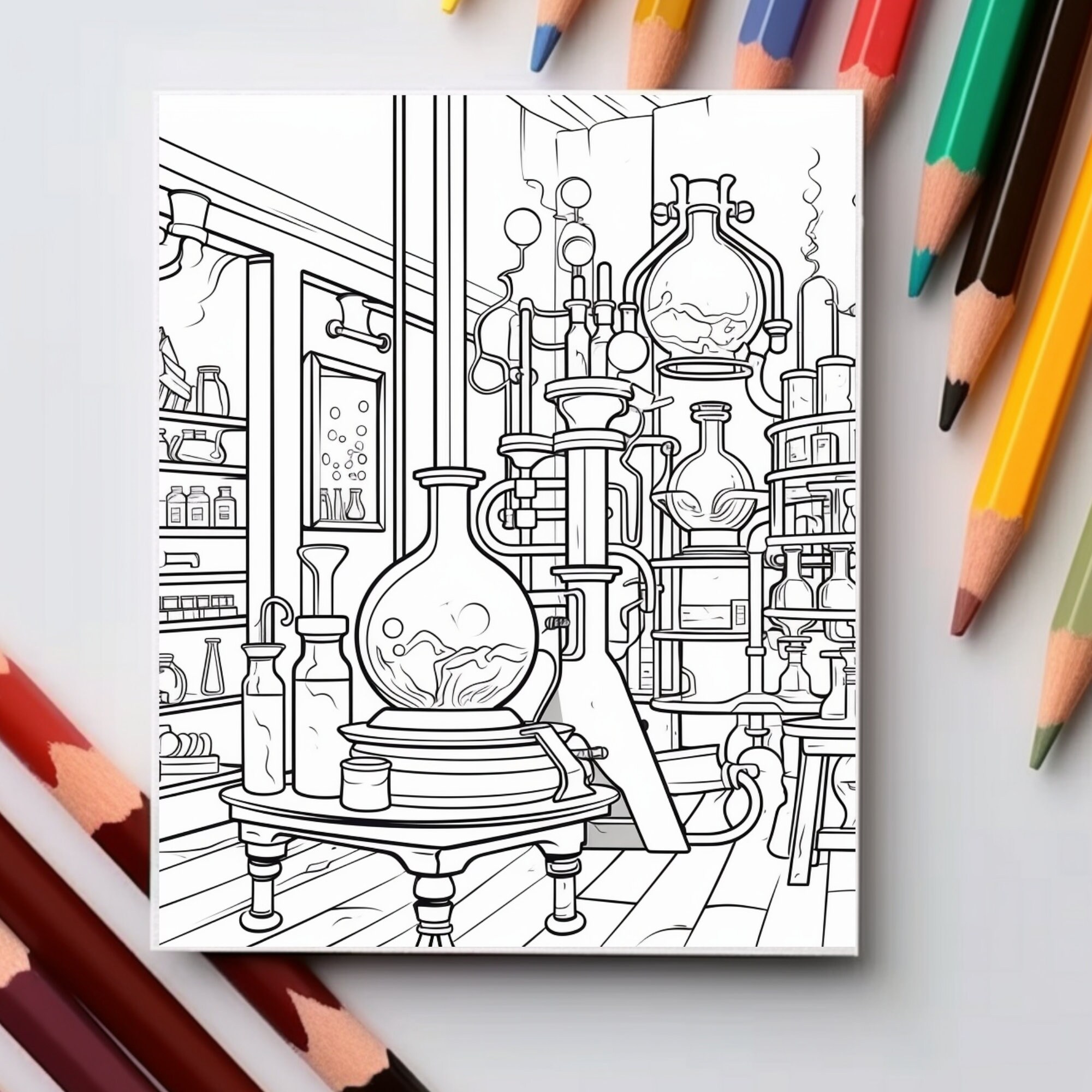 Sciene Adult Coloring Pages, Digital Download, 34 Pieces - Etsy