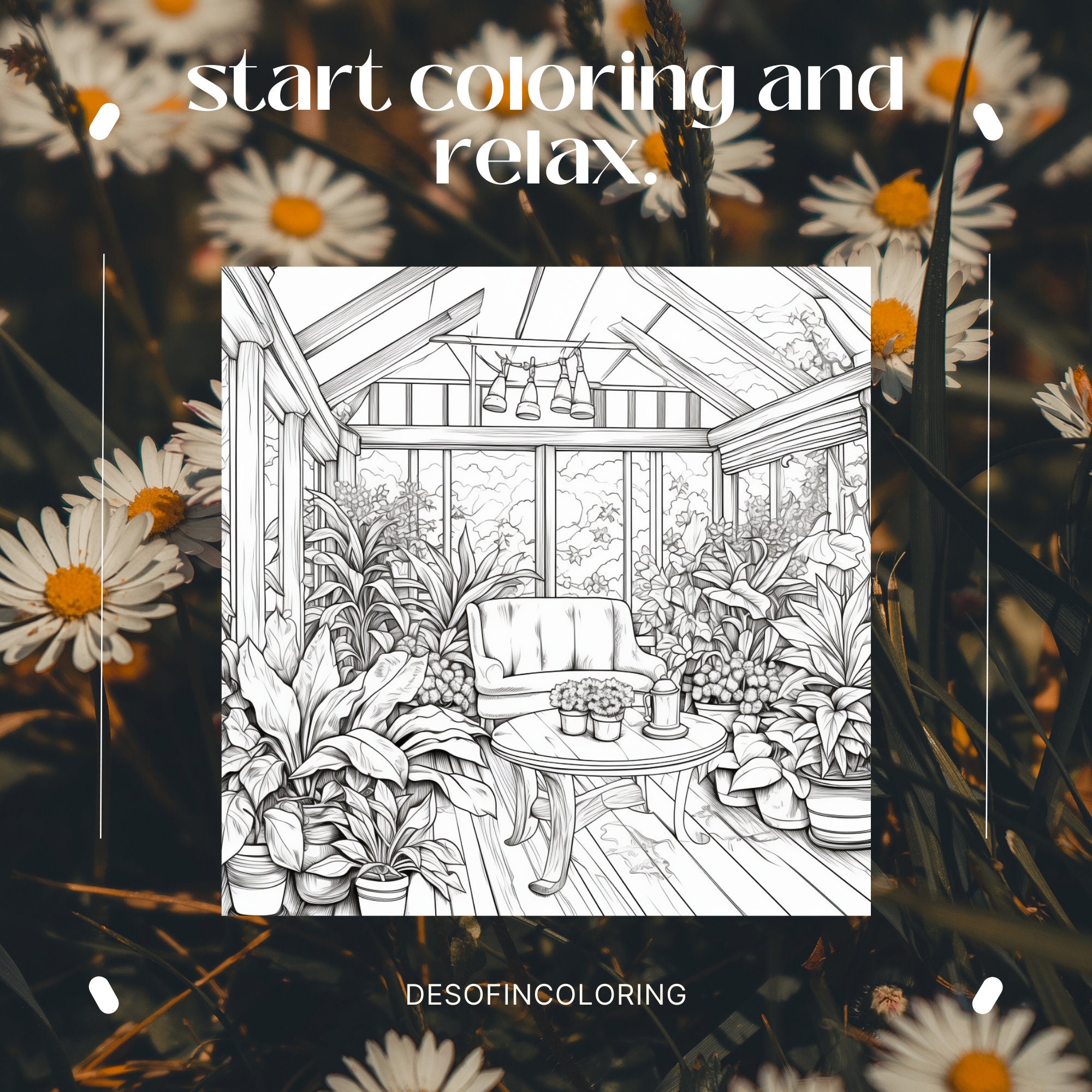 Printable Greenhouse Coloring Pages for Adults, Sheets, Prints ...