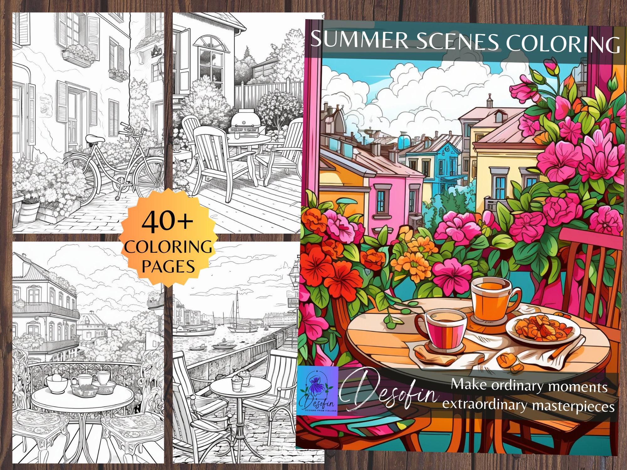 Summer Adult Coloring Pages, Digital Download, Printable, 44 Pieces - Etsy