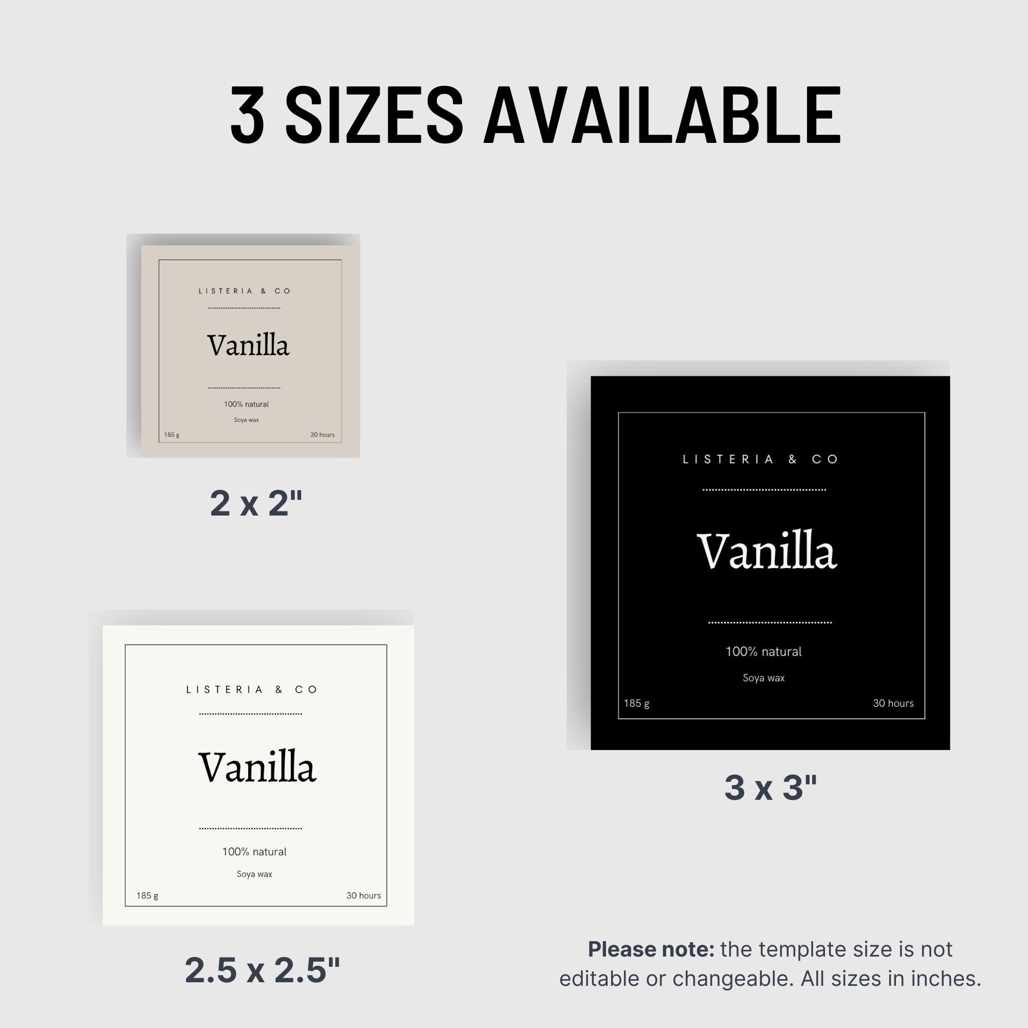 Printable Candle Labels Template, Modern Candle Label Design, Custom ...