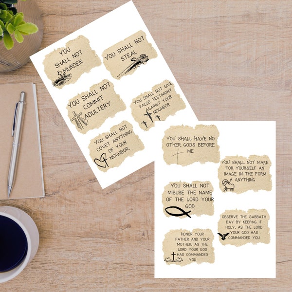 Ten Commandments Stickers - Etsy