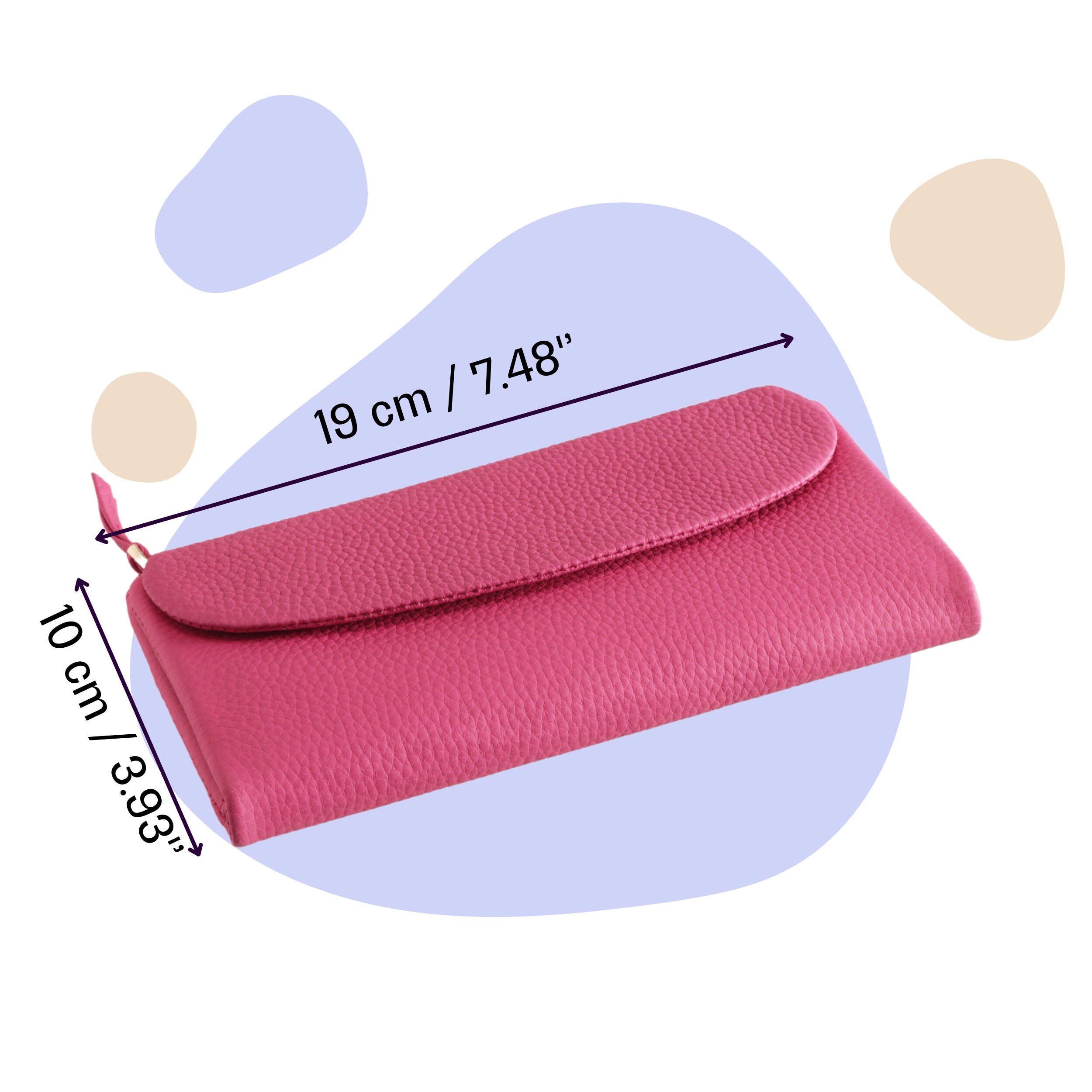 Personalized Leather Phone Wallet Women Engraved Design With Zippered ...