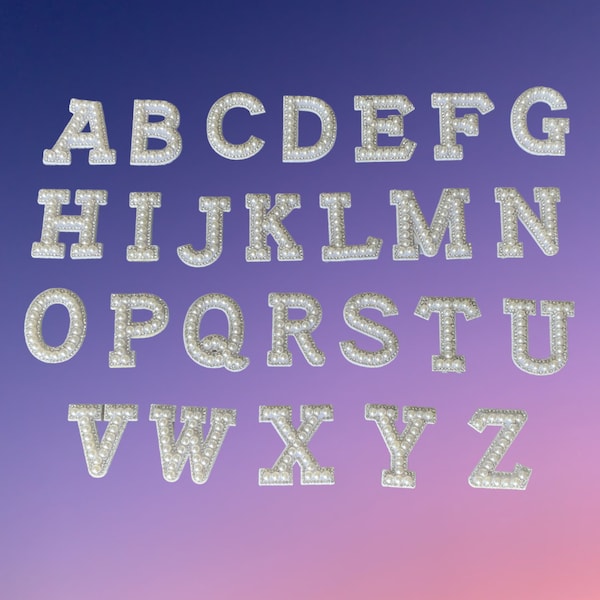 Pearl Iron on Letters - Etsy