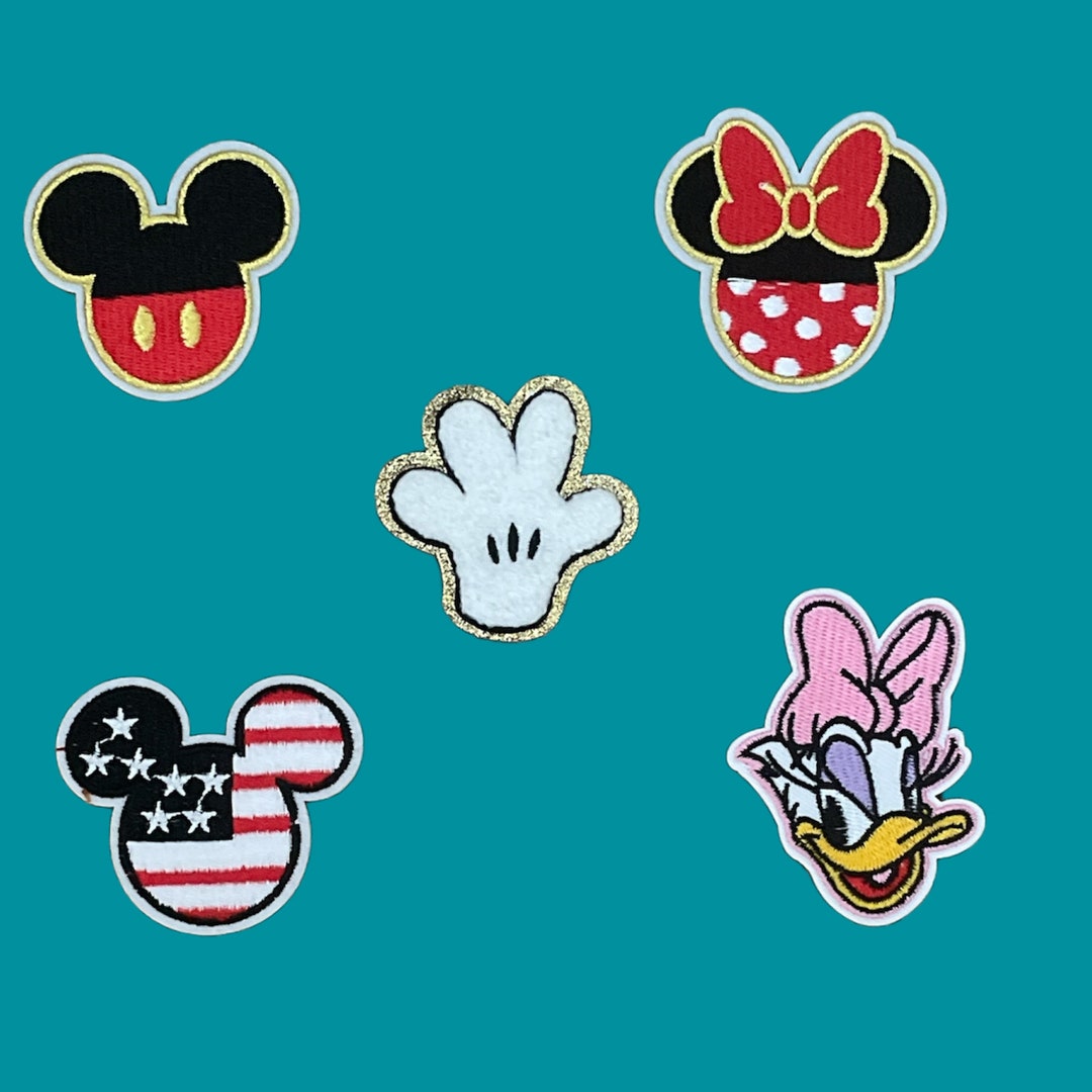 New Mickey Mouse USA Flag Embroidered Patches Mickey Mouse Minnie Mouse ...