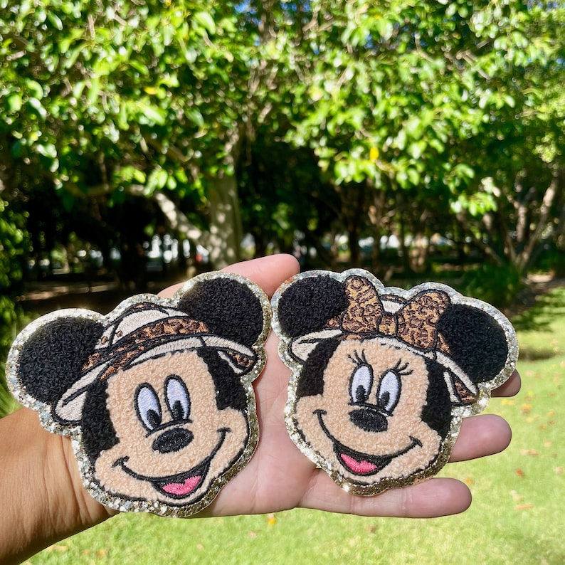 Safari Minnie & Mickey Mouse Chenille Patch Medium Size - Etsy