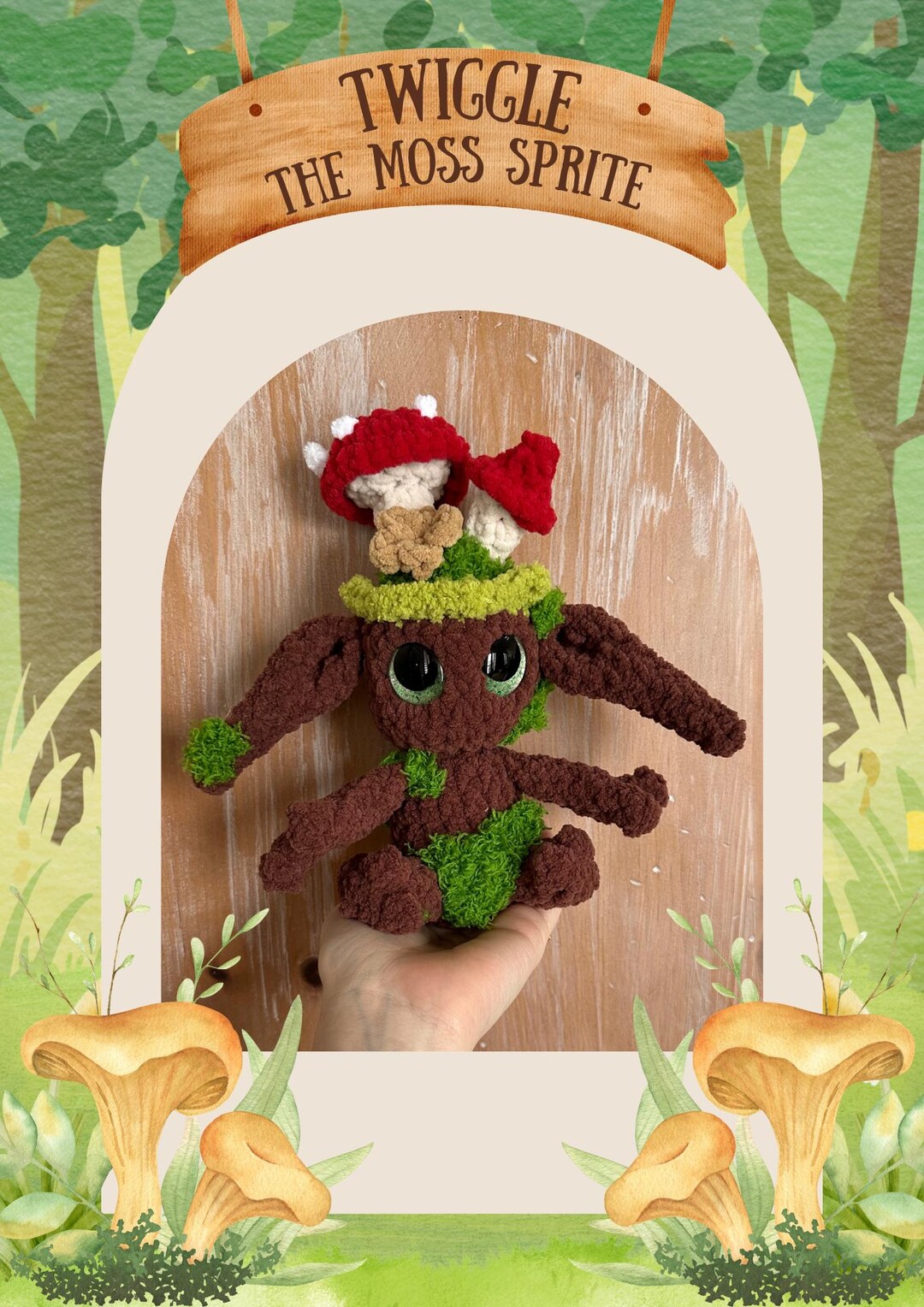 Twiggle the Moss Sprite Crochet Pattern - Amigurumi Forest Creature PDF ...