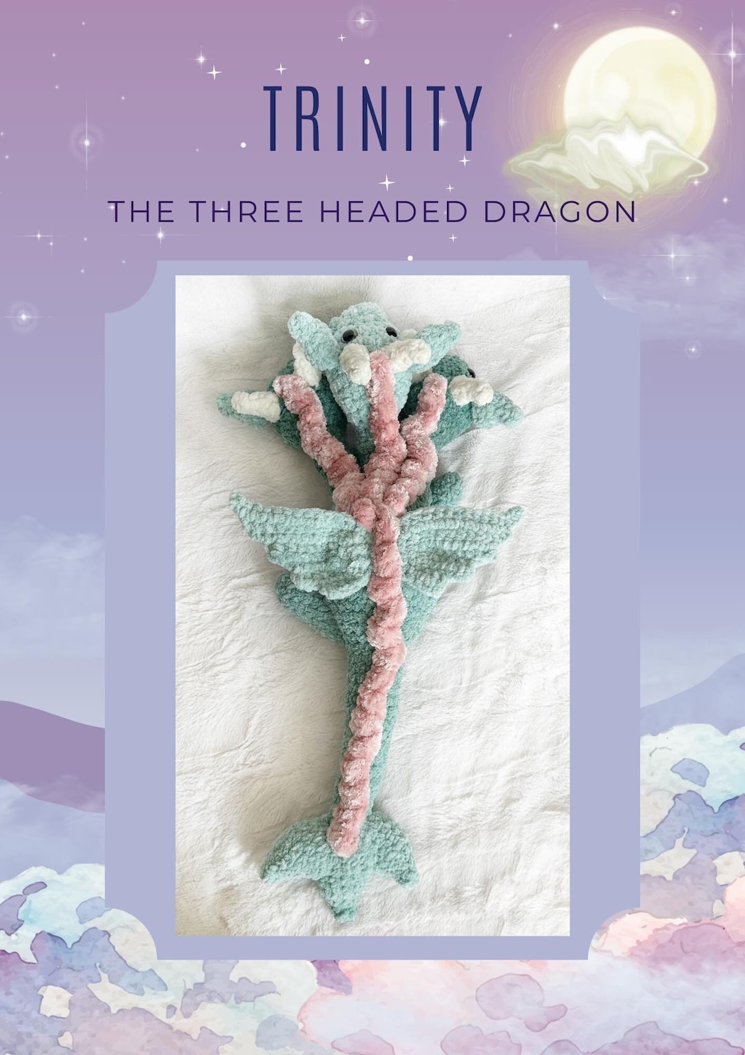 Trinity the 3 Headed Baby Dragon ~ Crochet Pattern - Etsy