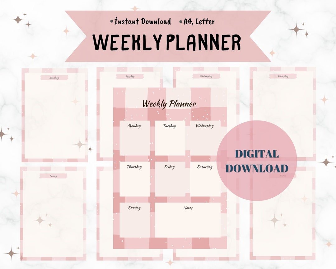 Weekly Planner | Digital Weekly Planner | Printable Planner | Daily ...
