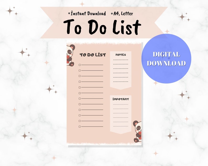 To Do List Digital Printable to Do List To-do Pdf Planner - Etsy