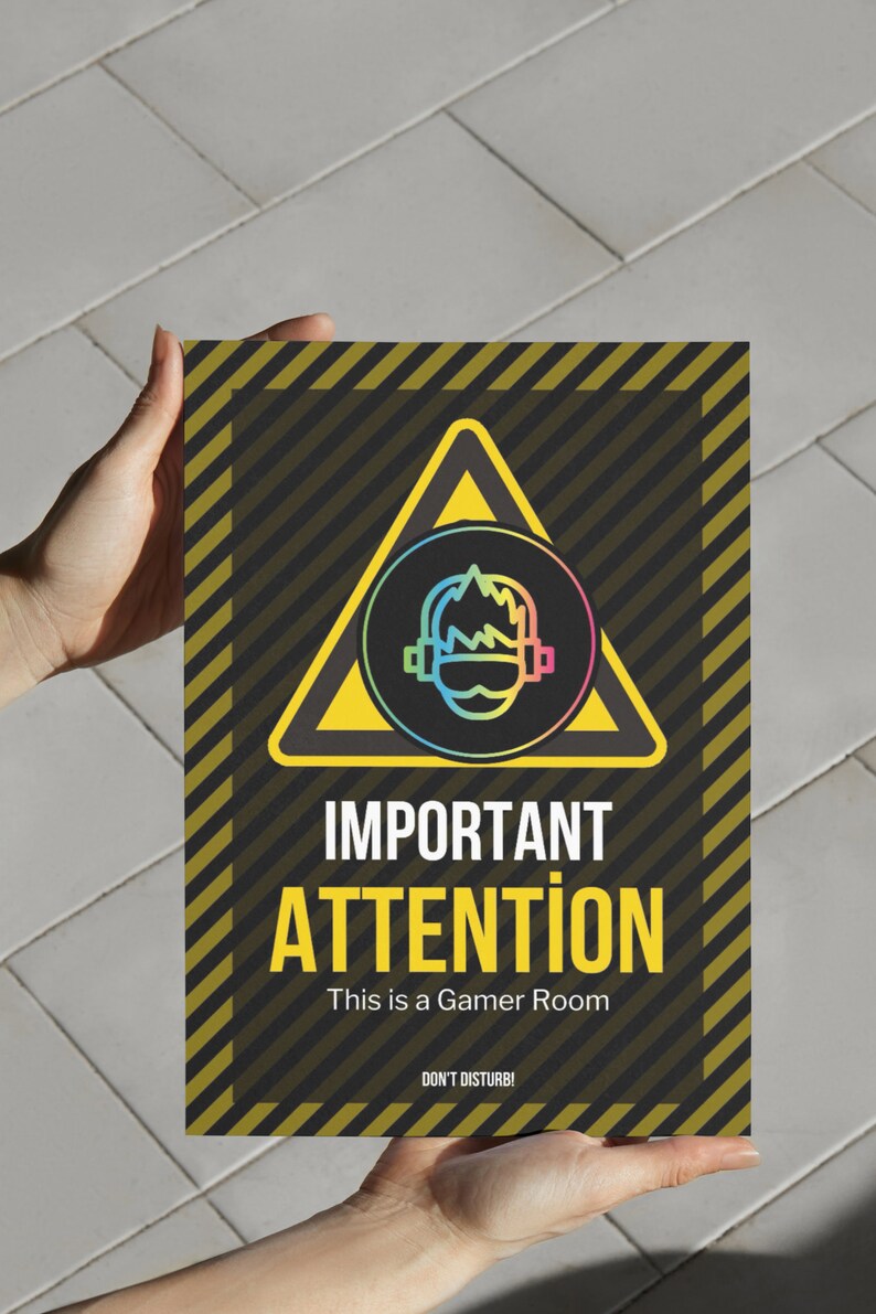 Warning Gamer Room Door Warning Sign - Etsy