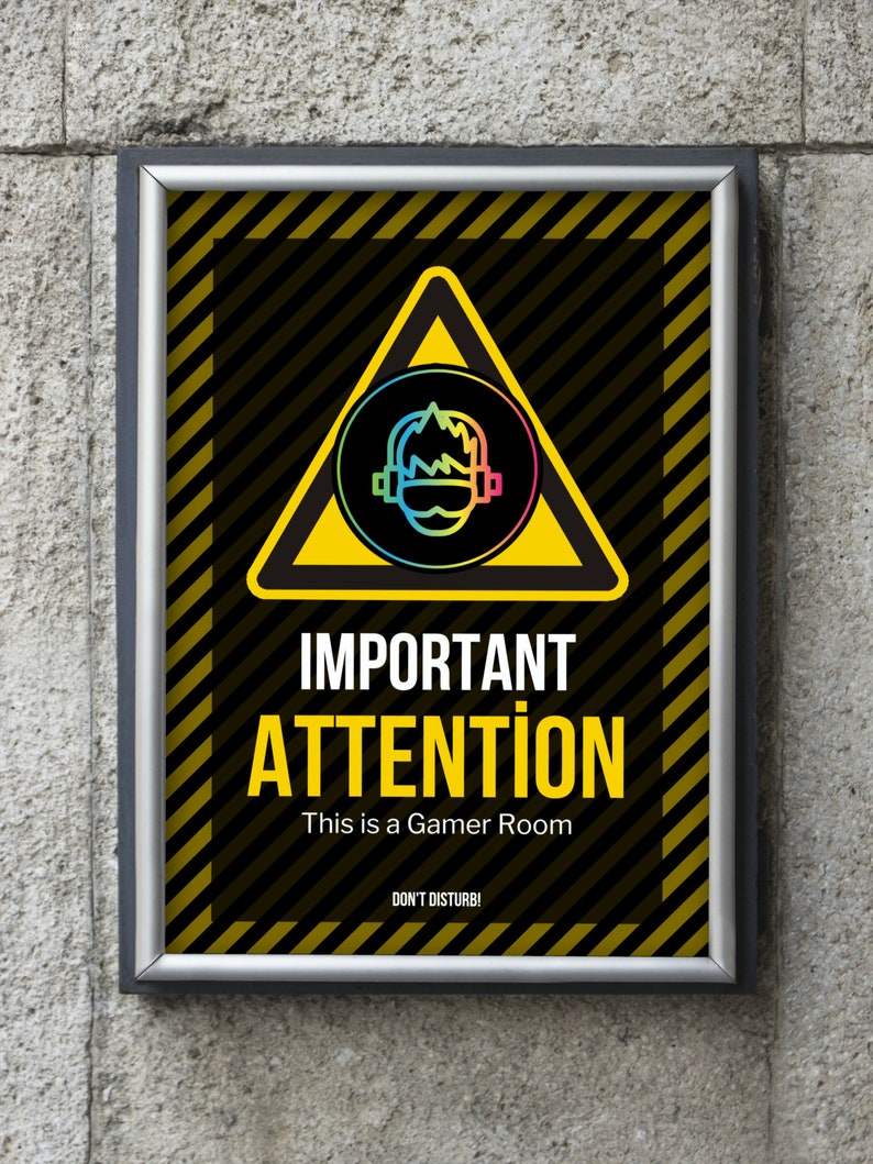 Warning Gamer Room Door Warning Sign - Etsy