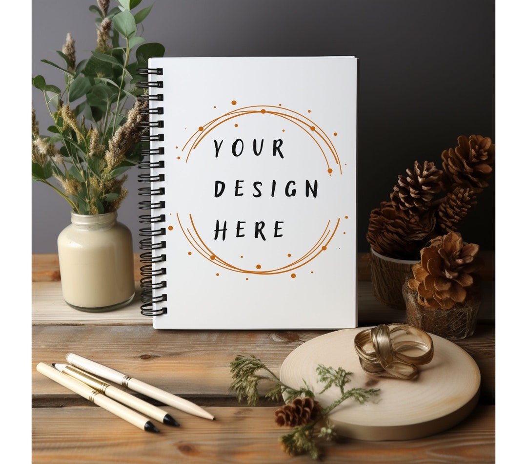 Spiral Notebook Mockup, Blank Journal Template, Digital Product Photo ...