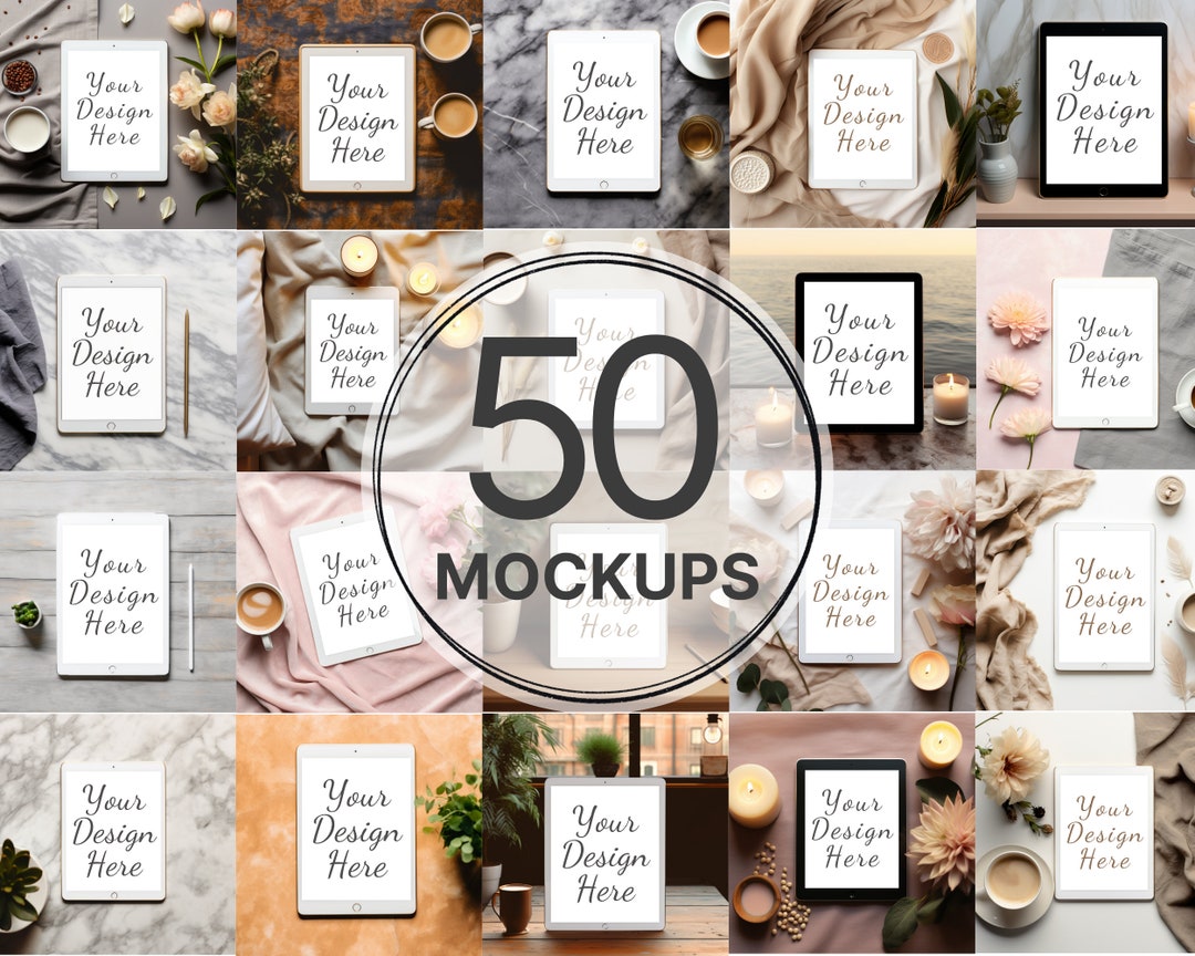 50 Digital Planner Mockup iPad Mock up Bundle Tablet Device Mock up ...