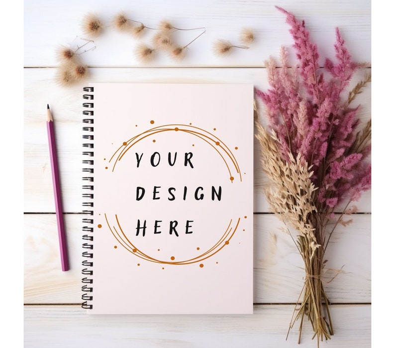Spiral Notebook Mockup, Blank Journal Template, Digital Product Photo ...
