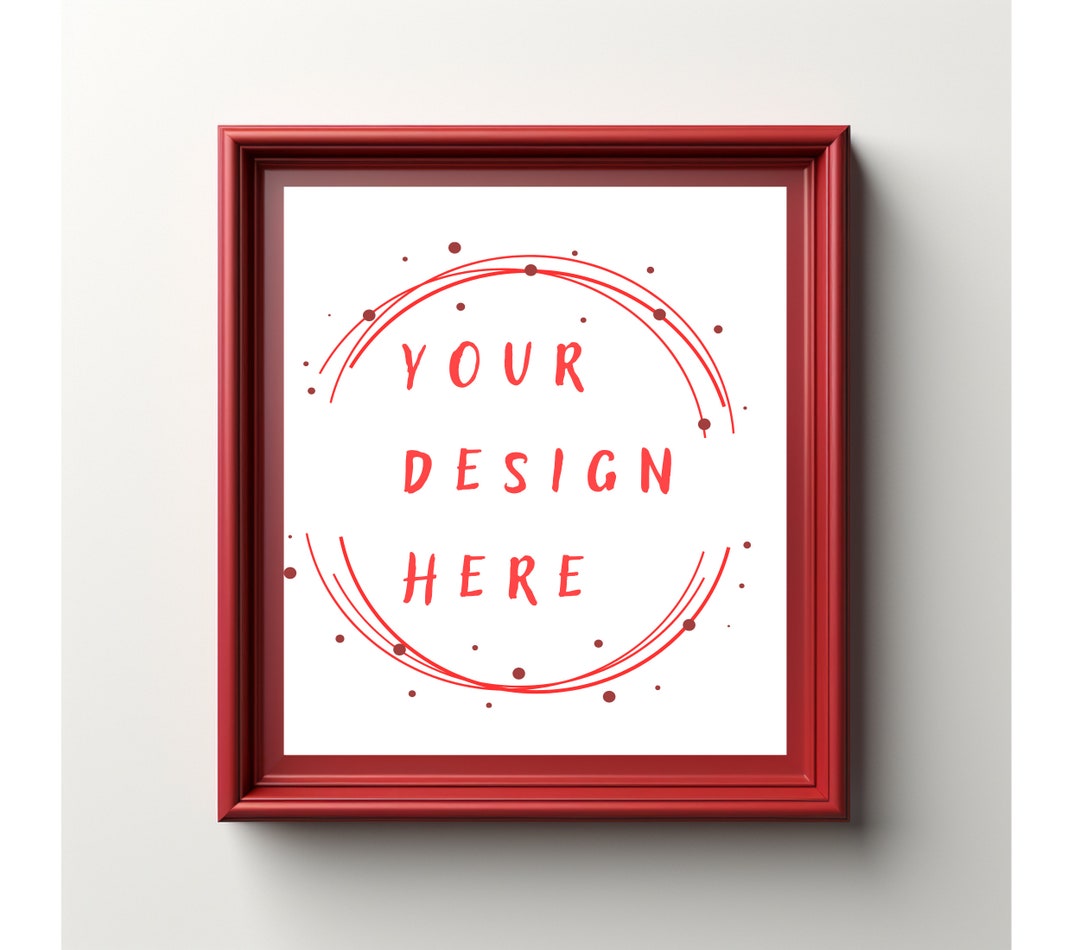 Red Frame Mockup Vertical Frame Mockup Modern Red Wood Mockup Vertical ...