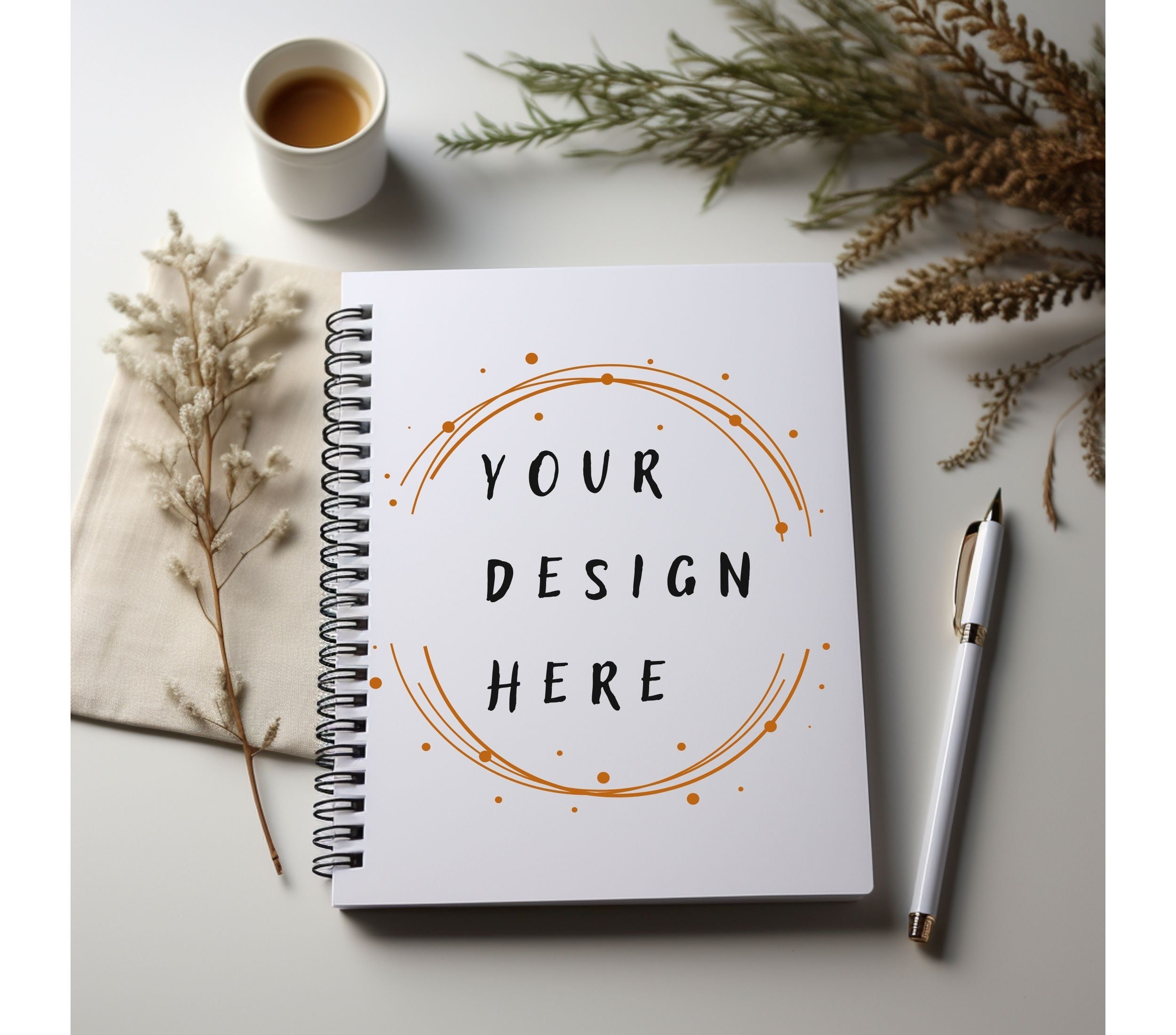 Spiral Notebook Mockup, Blank Journal Template, Digital Product Photo ...