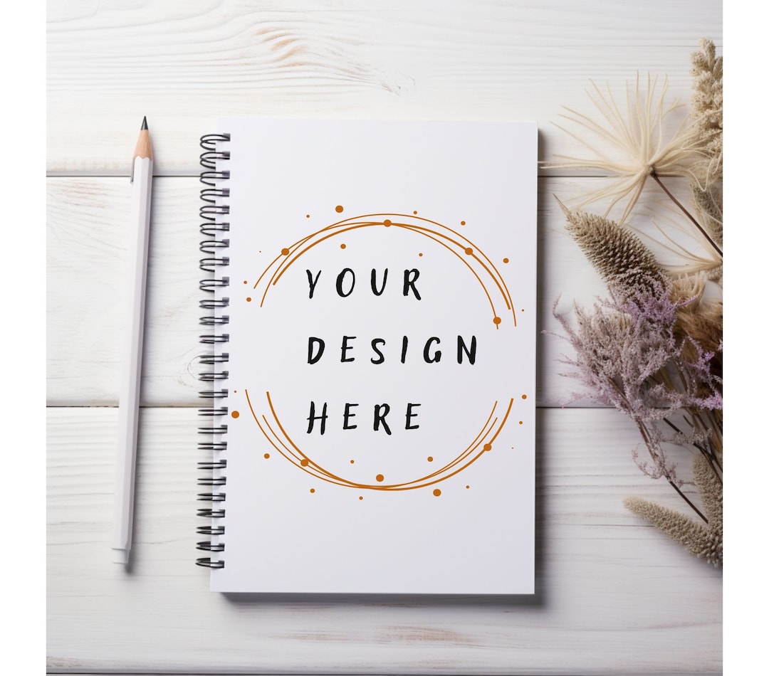 Spiral Notebook Mockup, Blank Journal Template, Digital Product Photo ...