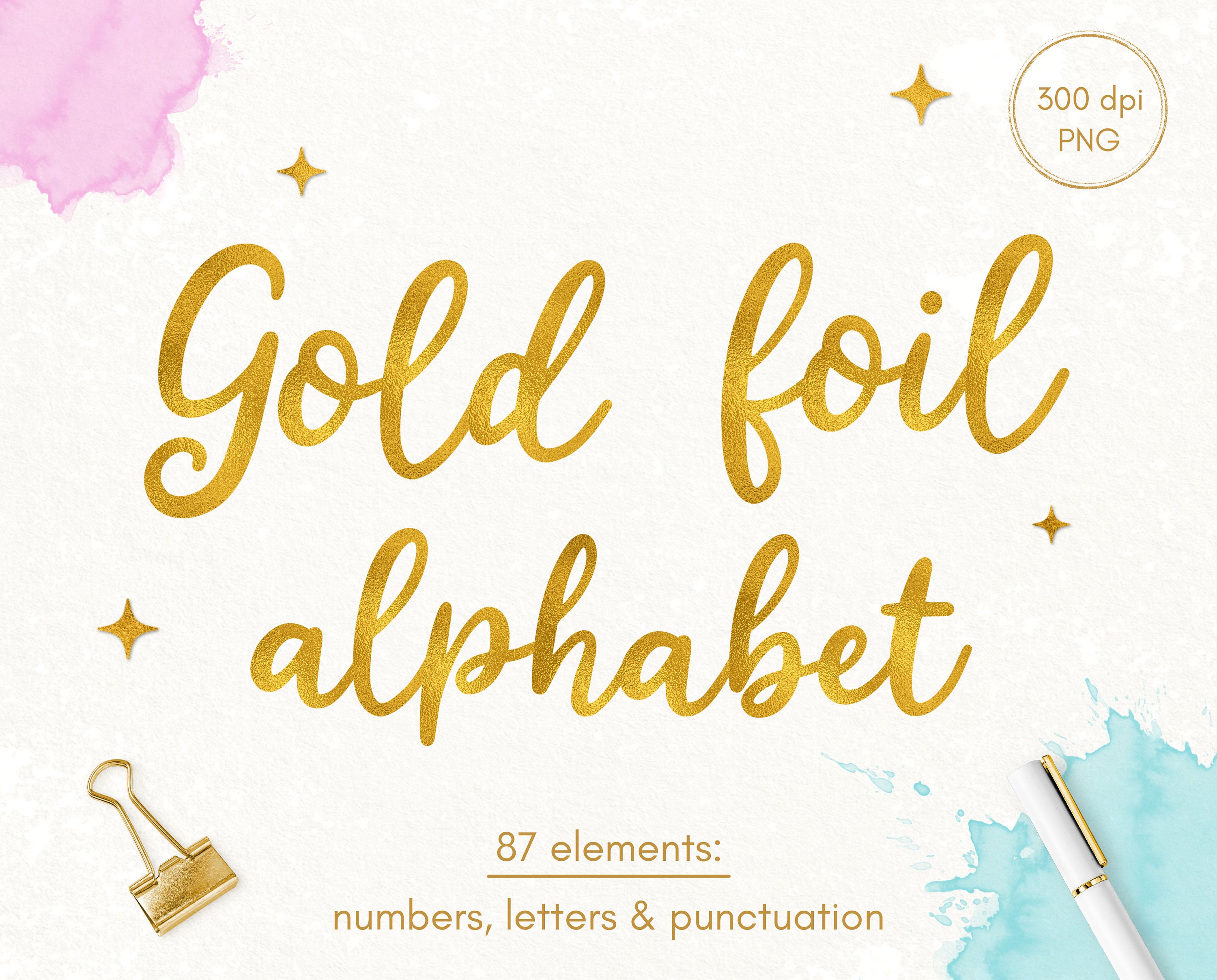 Gold Foil Alphabet, Gold Letters, Gold Numbers, Gold Font, Gold ...