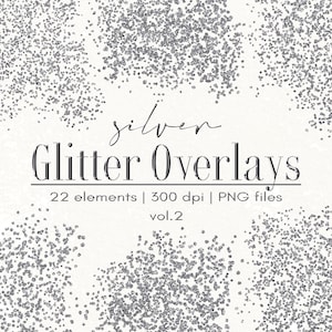 Silver Glitter Overlays, Silver Glitter Png, Silver Confetti, Silver ...