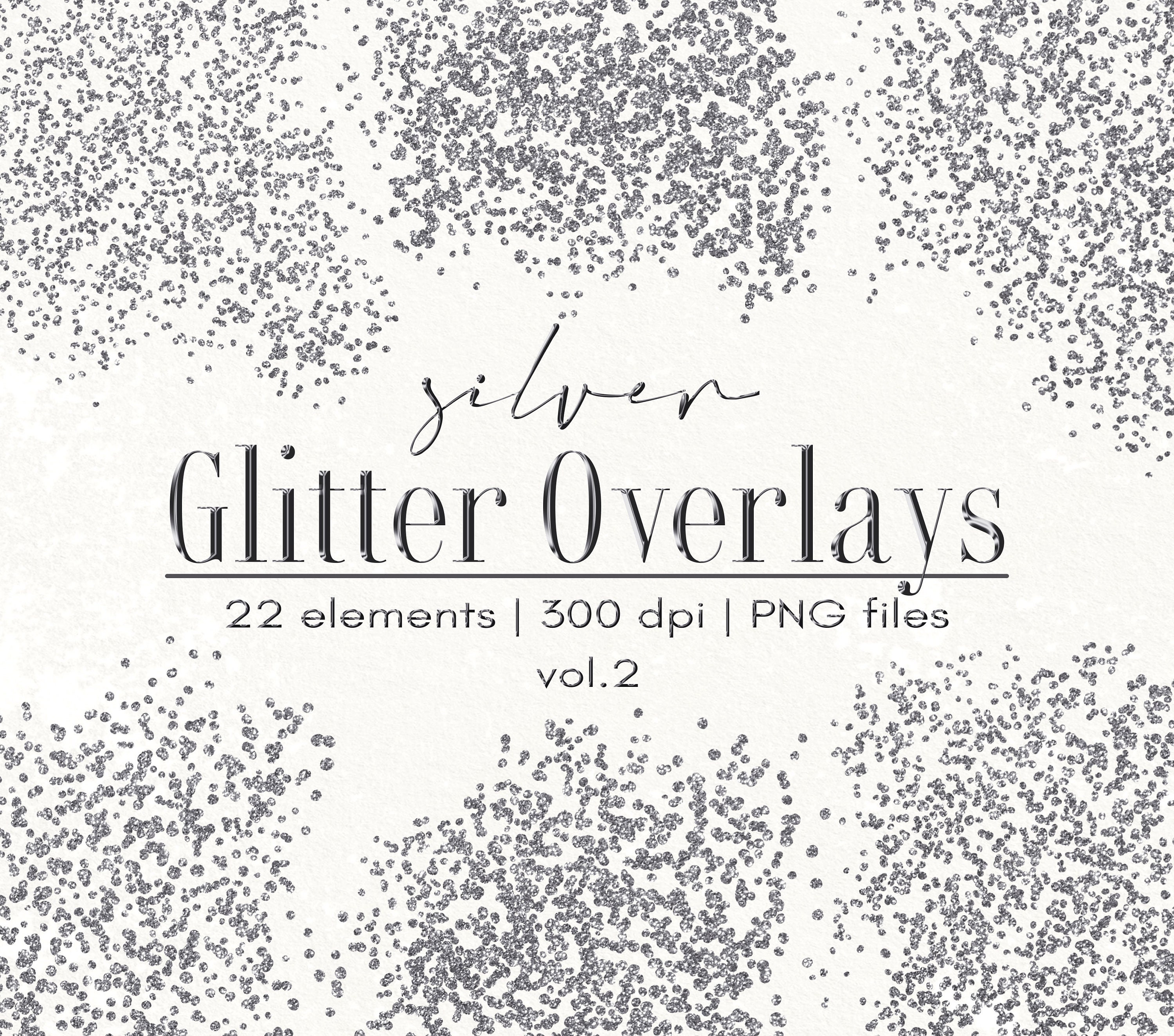Silver Glitter Overlays, Silver Glitter Png, Silver Confetti, Silver ...