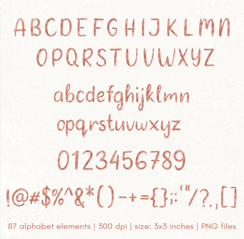 Rose Gold Foil Alphabet, Rose Gold Letters, Rose Gold Font, Rose Gold ...