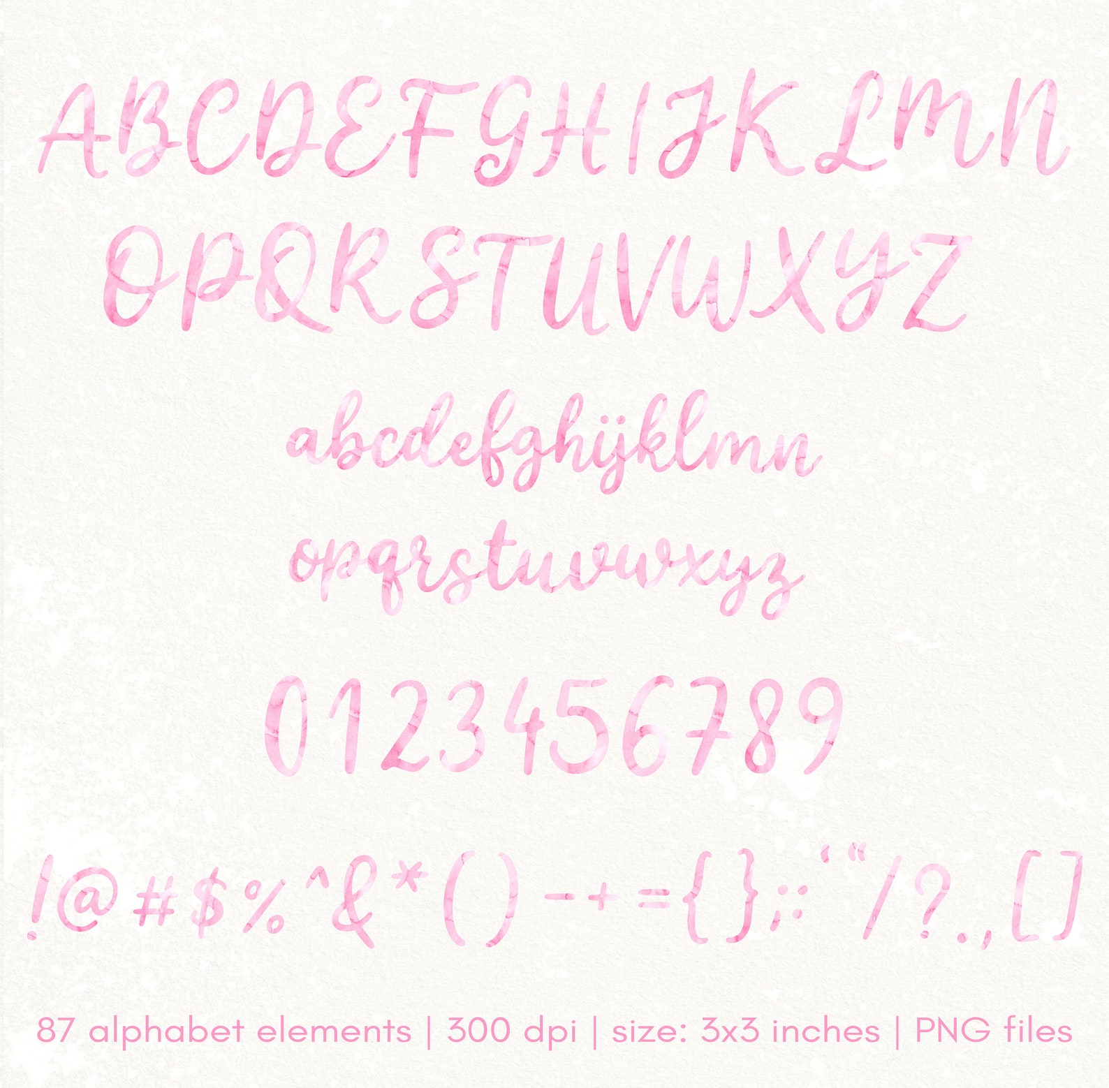Pink Watercolor Alphabet, Pink Letters, Pink Font, Letters Clipart ...