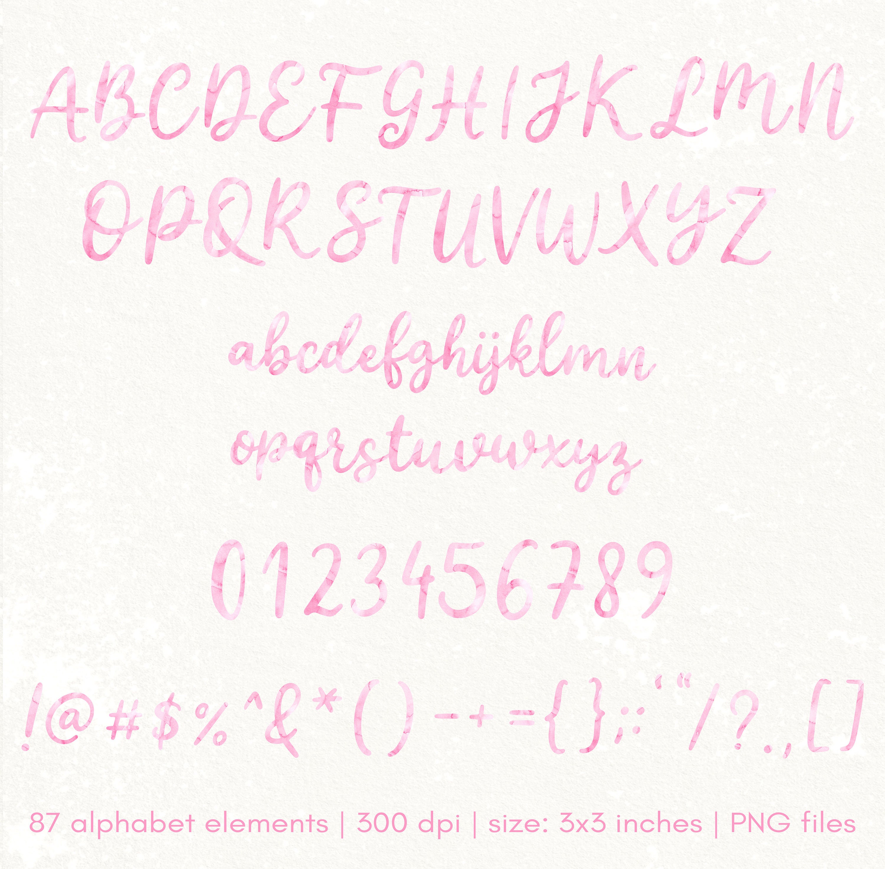 Pink Watercolor Alphabet, Pink Letters, Pink Font, Letters Clipart ...