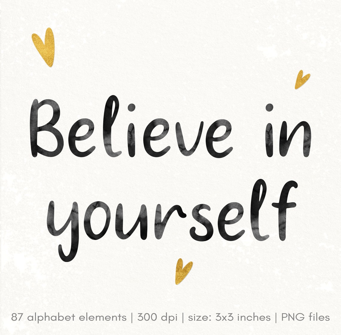 Black Watercolor Alphabet, Black Letters, Black Font, Font Clipart ...